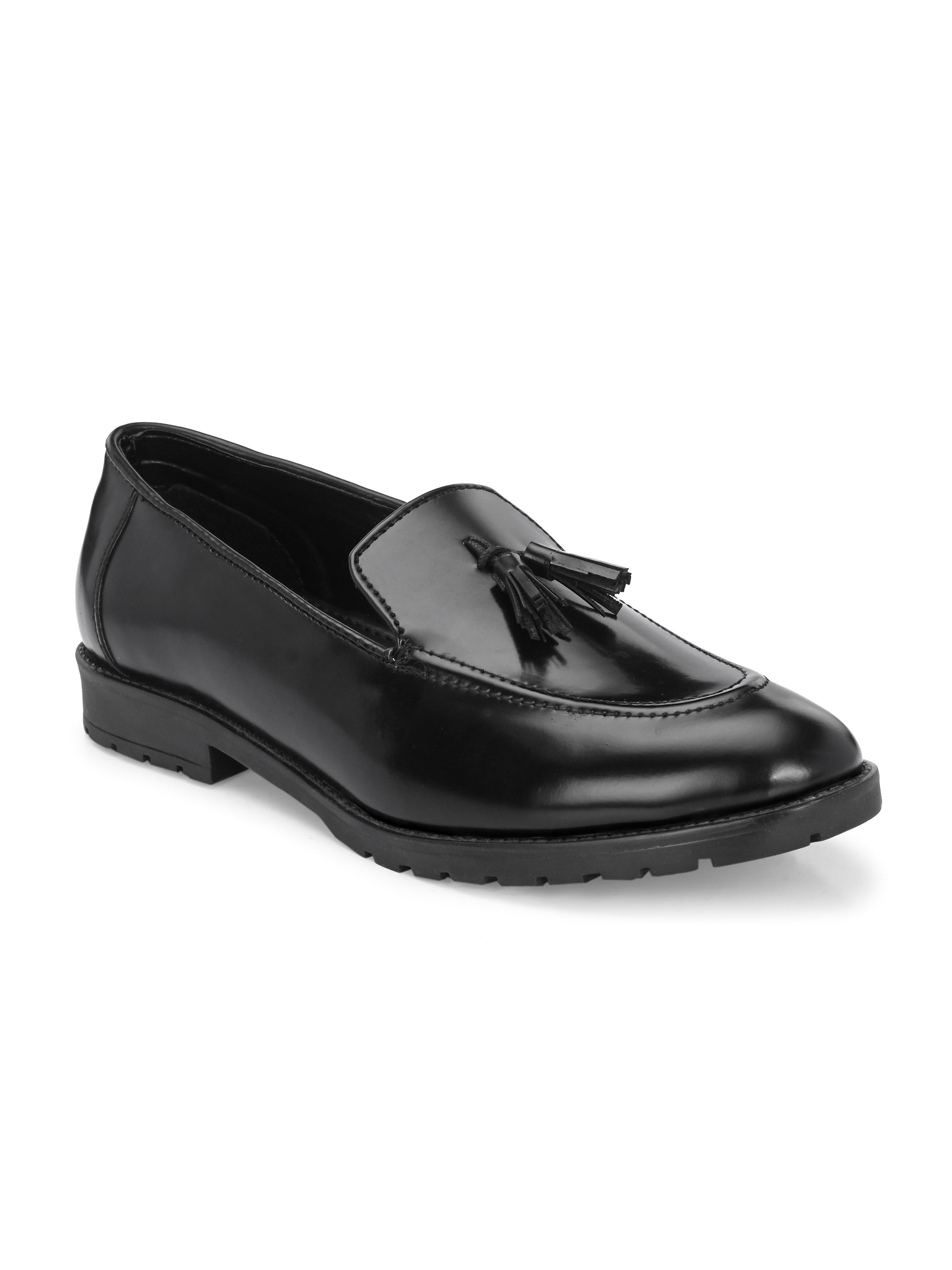 CARLO ROMANO BY WASAN VEGAN LEATHER PATENT BLACK COLOUR SLIP-ON MOCCAS ...